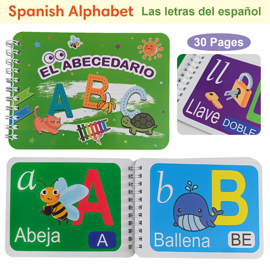 30 Páginas Alfabeto Español Palabras Rompecabezas Tarjetas Niños ...
