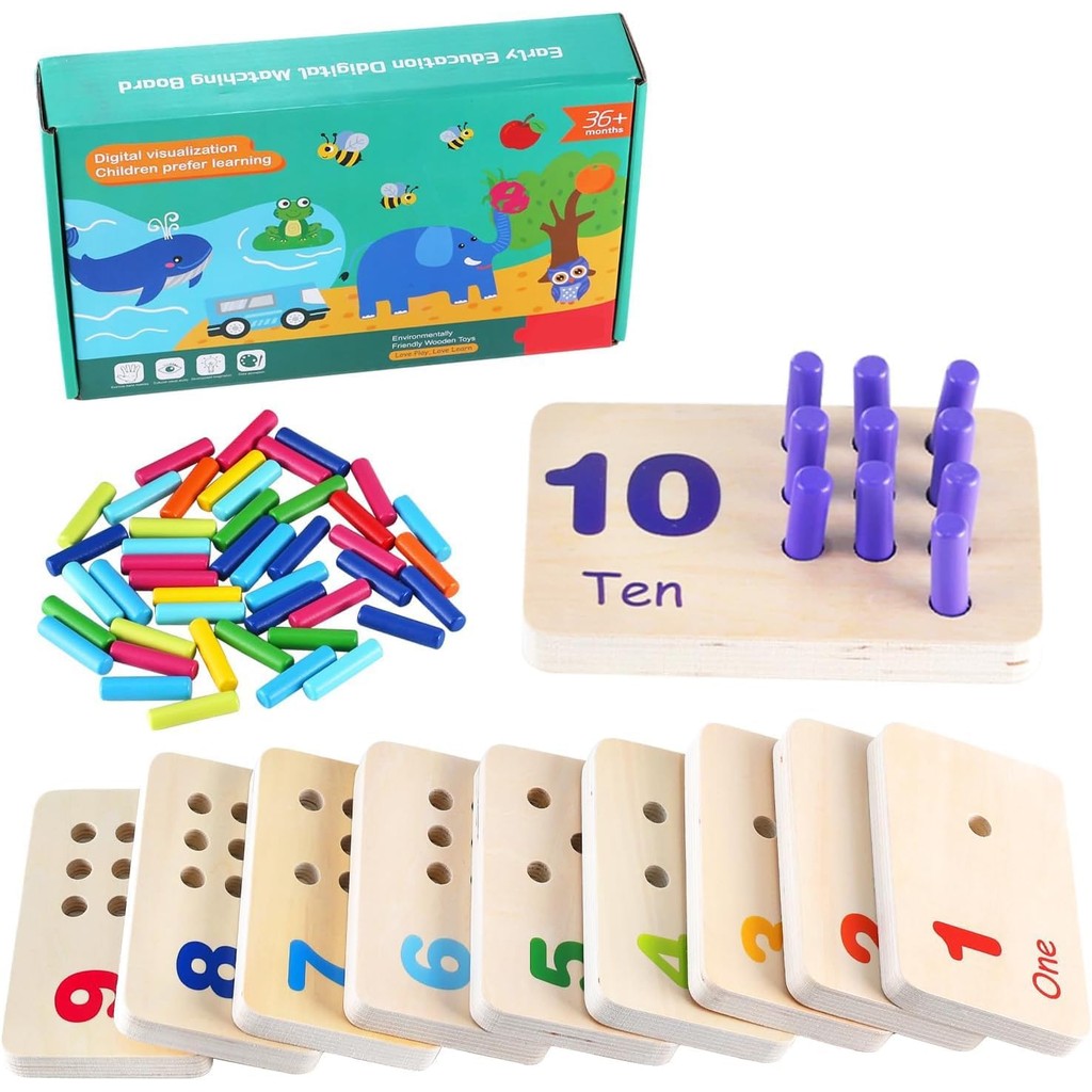 Tablero De Clavijas De Madera Para Contar Números Para Niños , Juguete ...