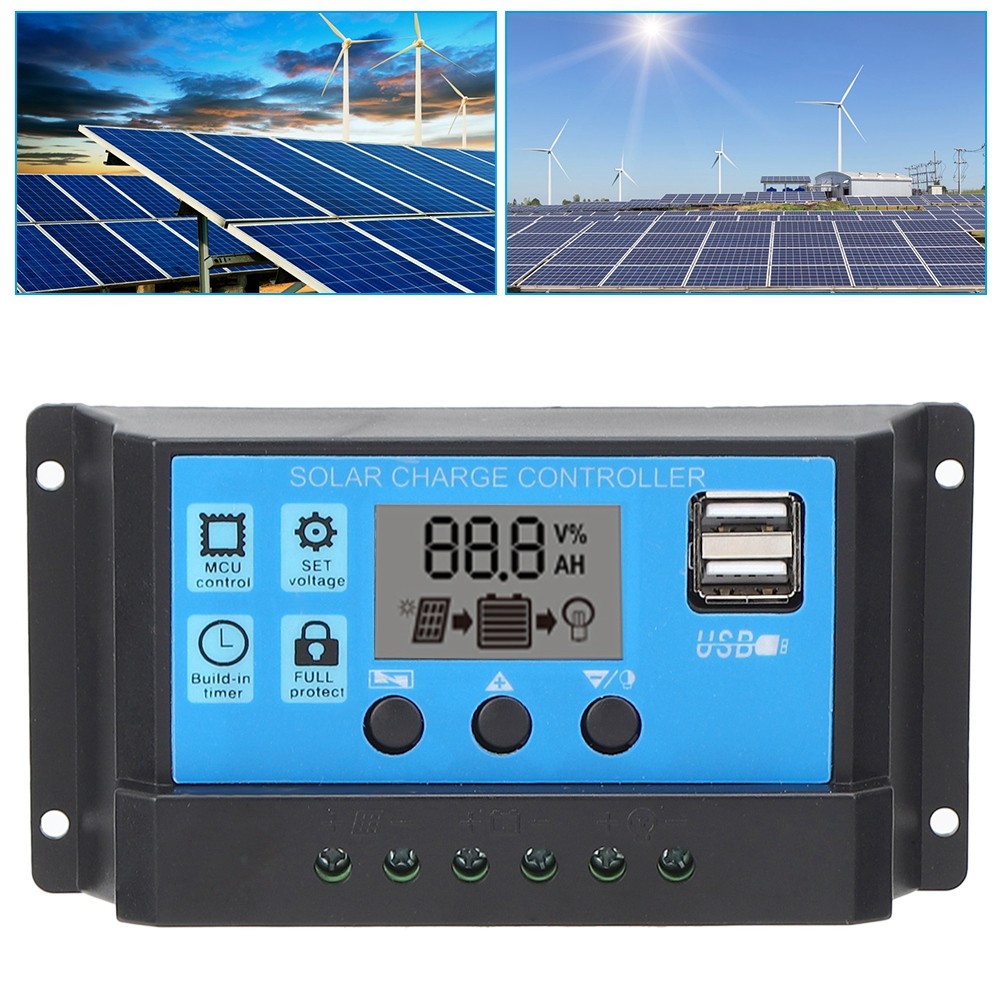 Controlador De Carga Solar PWM Avanzado Con Doble Salida USB Y Pantalla LCD Para Regulación De ...