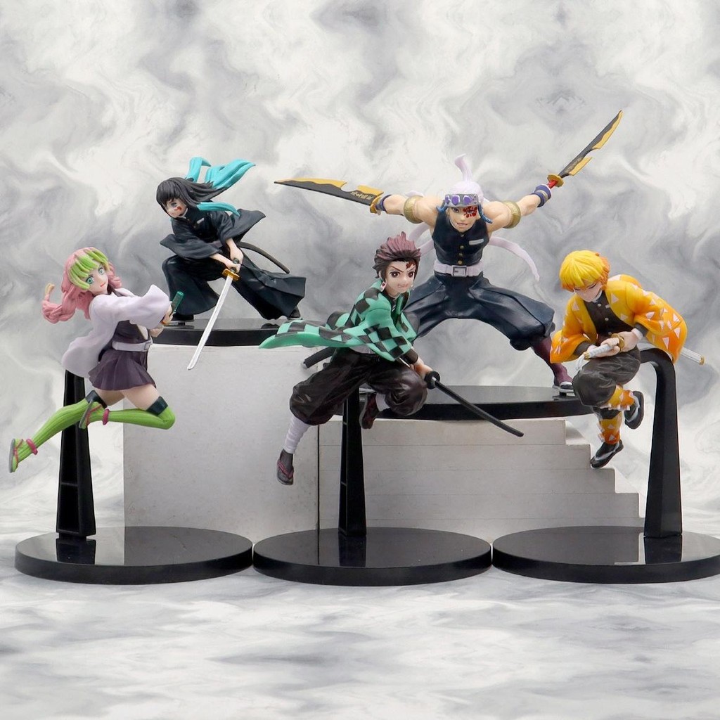 Demon Slayer Figuras Anime Figura De Acción Modelo De PVC Con Soporte ...