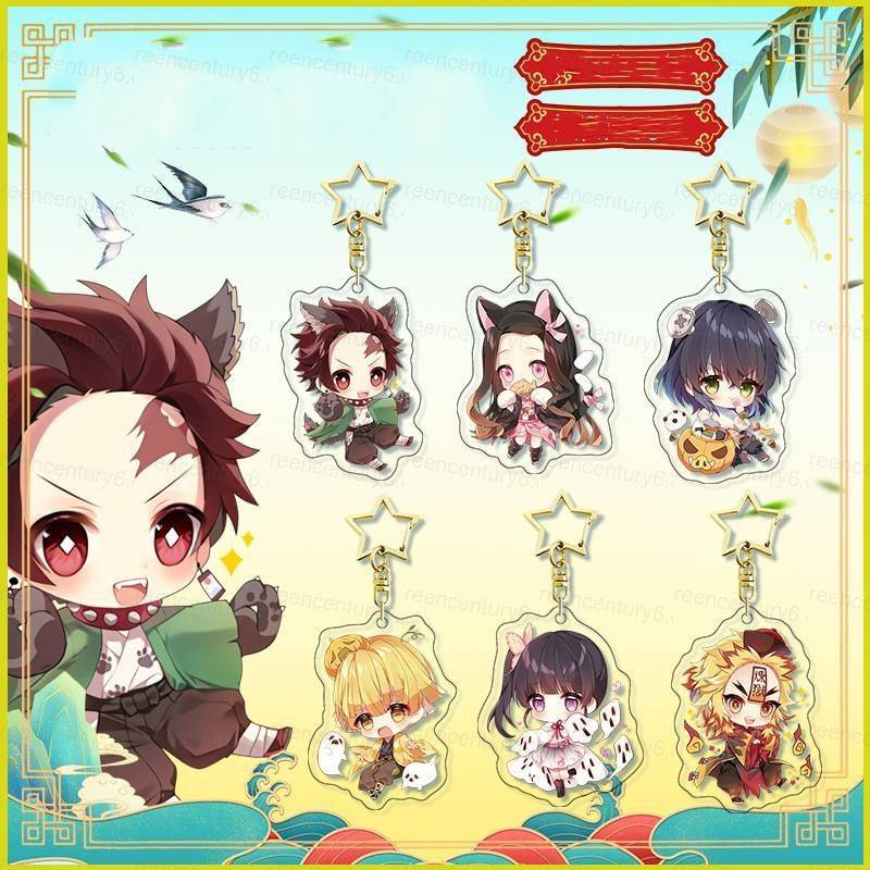 Gc6 Demon Slayer Llavero Anime Acrílico Lindo Bolso Colgante Tanjirou