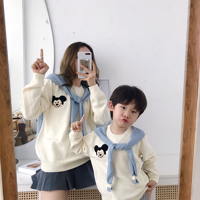 Riconini Conjuntos De La Familia Punto Padre-Hijo Abrigo Madre-Hija Traje A Juego Hermanas De ...