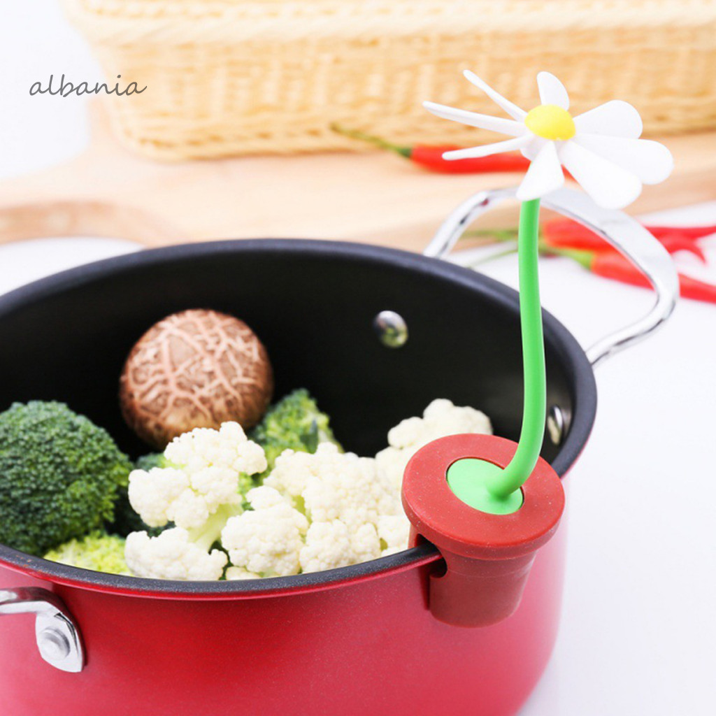 Boil Over Spill Stopper Flower Shaped Steam Vent Power Pot Lid Holder ...