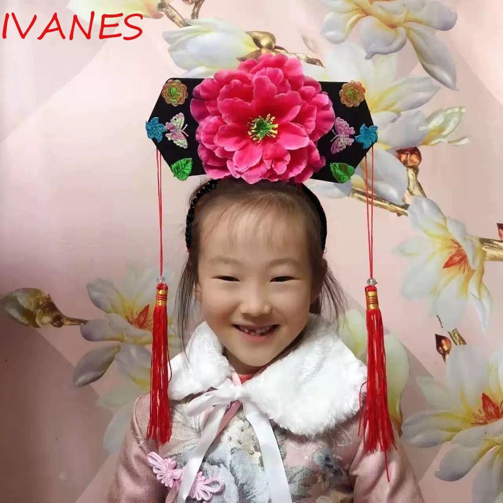IVANES Hanfu Diadema De Flores , Mariposa Estilo Borla Larga Aro De ...