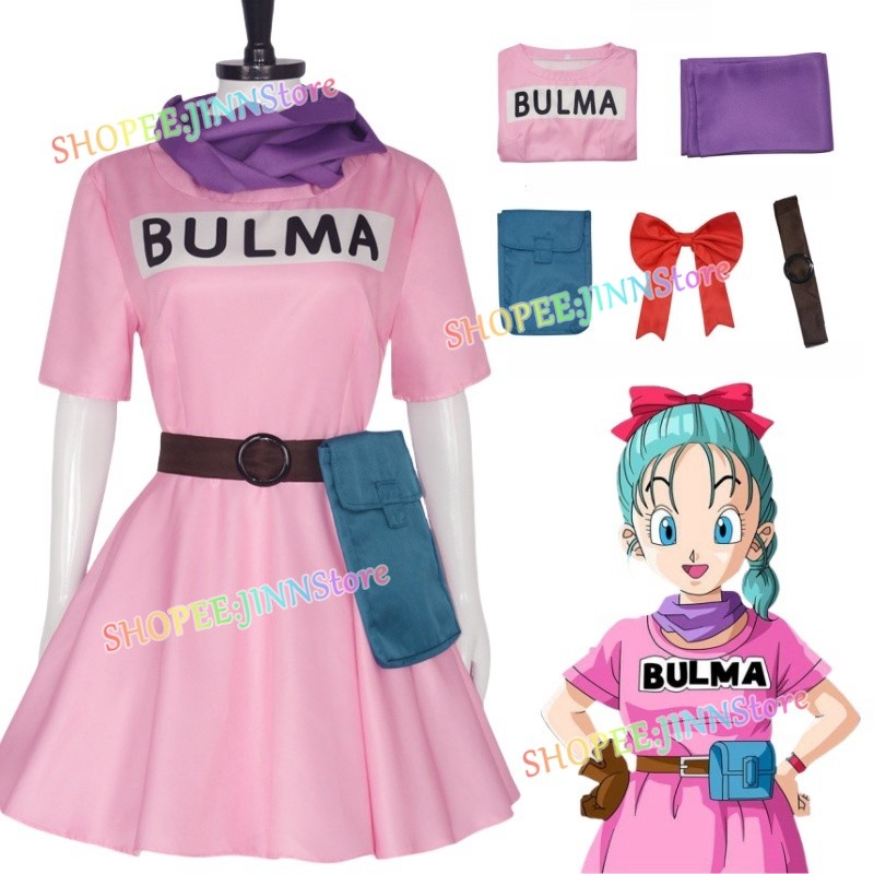 - JINN-Niño/Adulto MISIDE DRAGON BALL BULMA Cosplay Disfraz Anime Lori ...