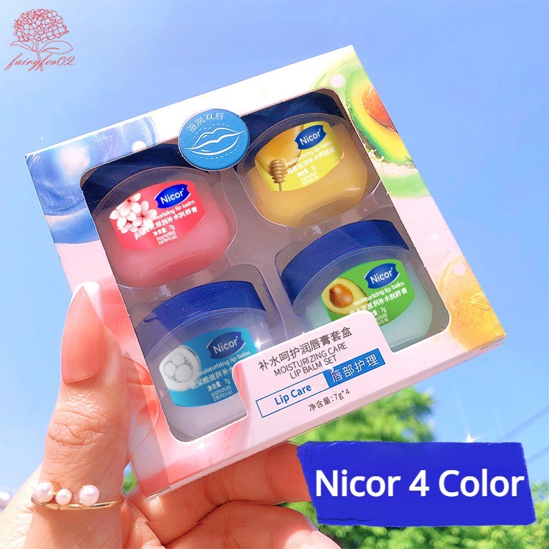 Vaseline Nicor Bálsamo Labial De Vaselina De 4 Colores Hidratante Y ...