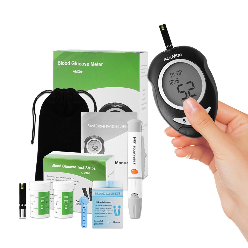 Medidor De Glucosa En Sangre Y 50pcs Tiras Reactivas Y Lancetas ...