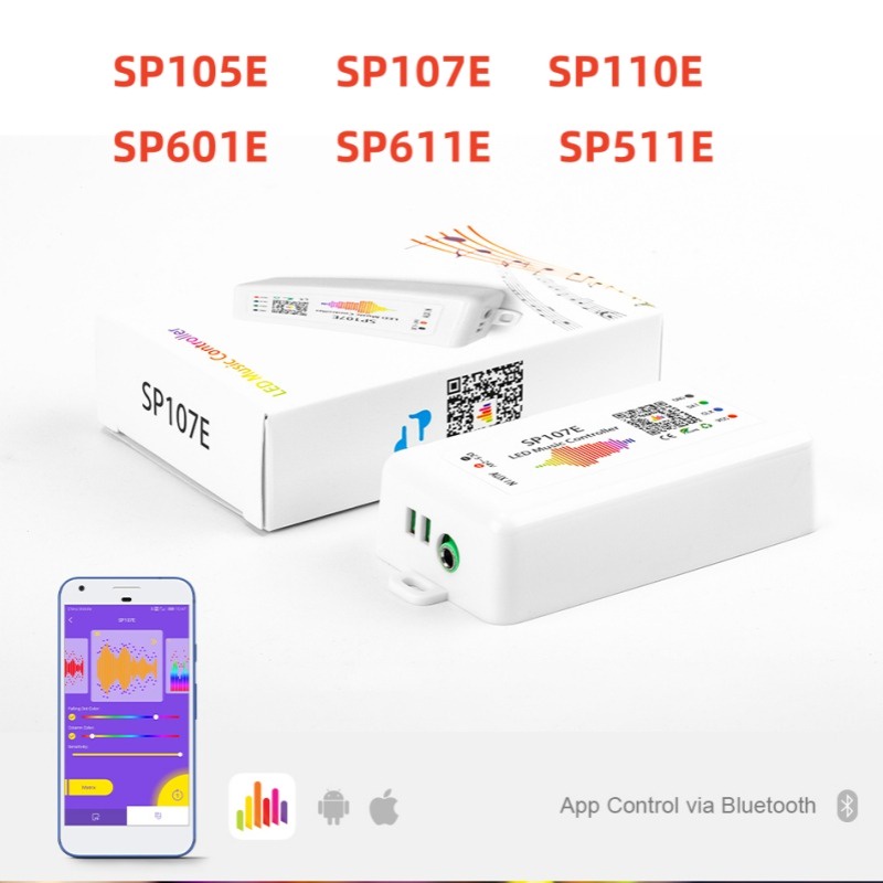 DC5V-24V SP105E SP611E SP548E Controlador Wifi Bluetooth 12V WS2811 ...