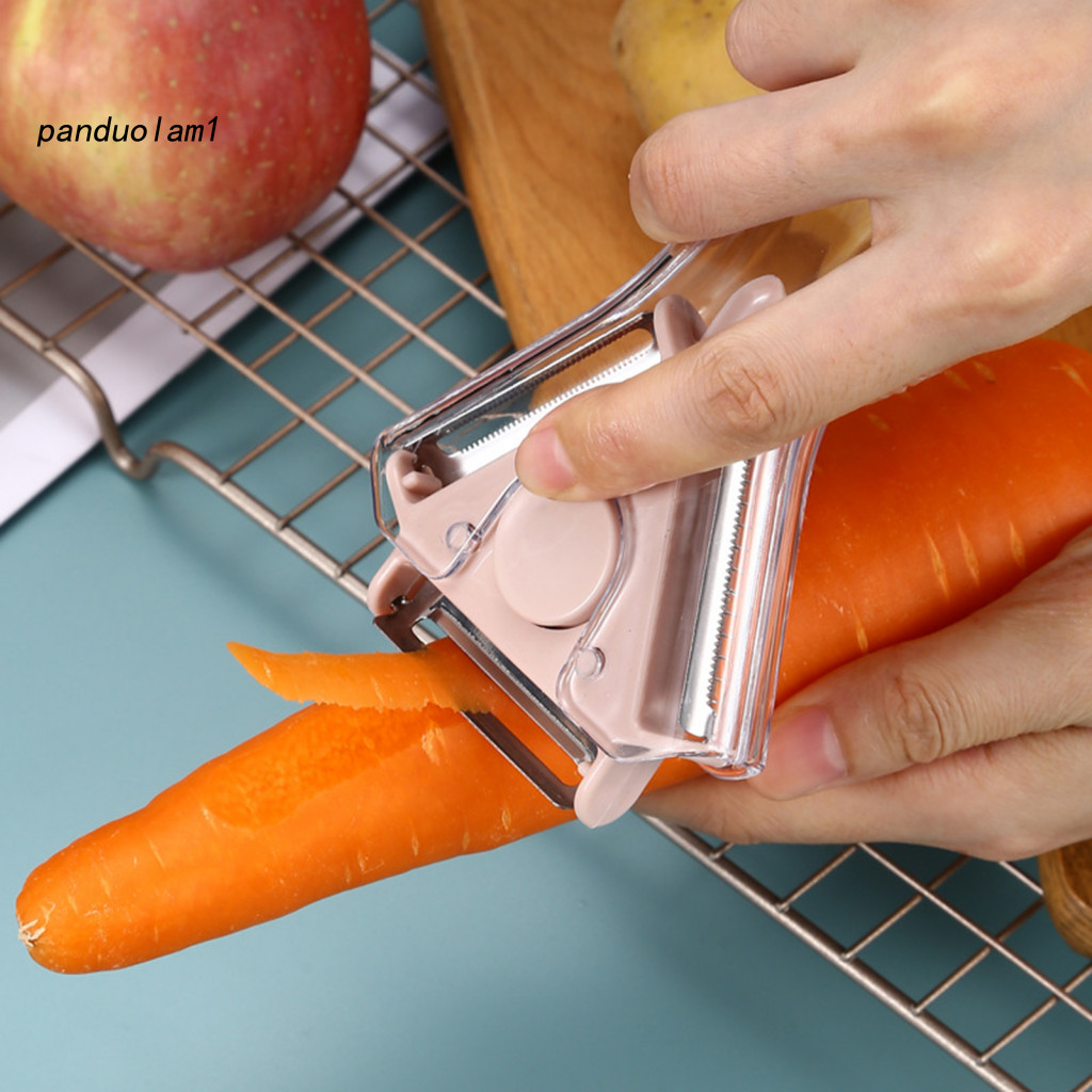 Serrated Blade Vegetable Peeler 3-in-1 Stainless Steel with Anti-slip ...