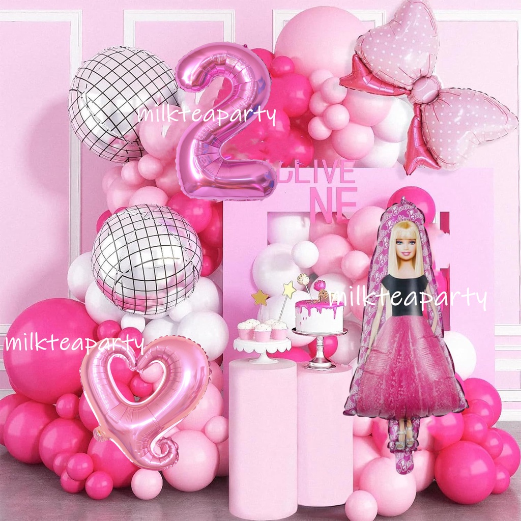 Barbie Globo Guirnalda Arco Kit Rosa Macarrón Niñas Fiesta De ...