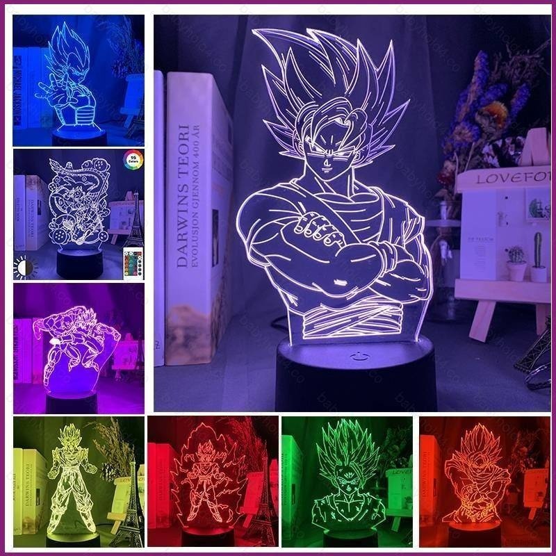 Dragon Ball Super Anime Night Lights 3D LED Figura Lámpara Romete Touch ...