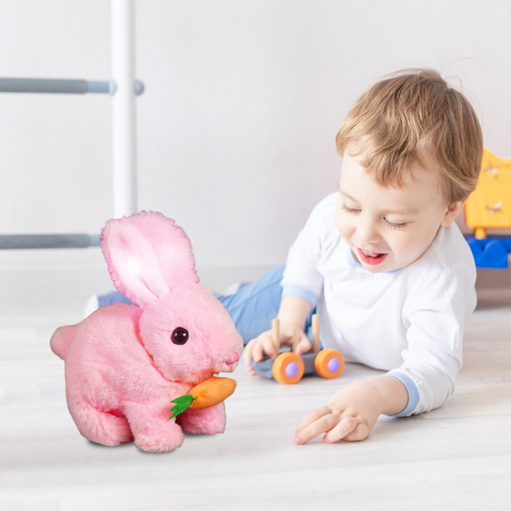 Plush Bunny Toy Rabbit Lover Interactive Jumping with Sound and Light ...