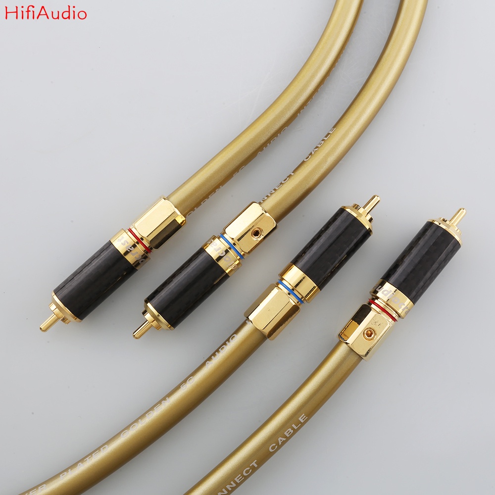 Par De Alta Calidad HI Fi RCA Cable Hifi Audiocrast A70 Con Fibra De ...
