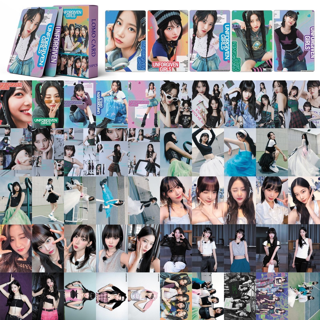 55pcs/box LE SSERAFIM 2024 season's greetings Lomo Cards Perfect Night ...