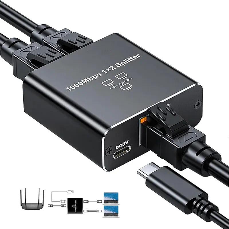 Rj45 Splitter 1 Entrada 2 Salida 1000M Gigabite Ethernet Extender ...