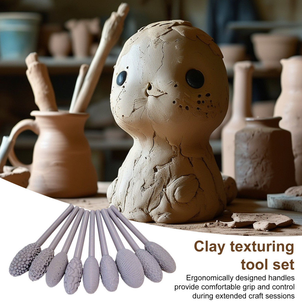 Craft Texture Rollers Detailed Surface Tools 9-piece Clay Art Sculpting ...