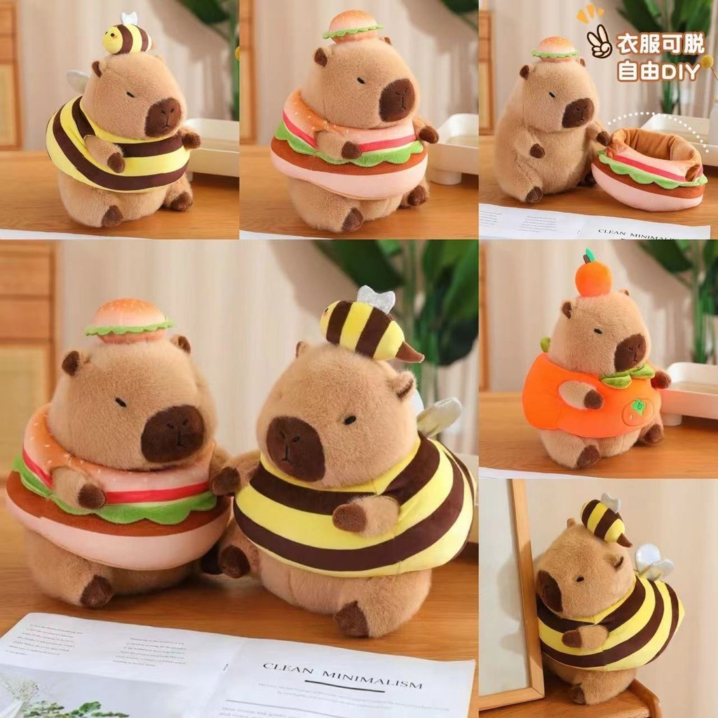 Transformación Creativa Hamburguesa Capybara Feo Lindo Naranja Capybara ...