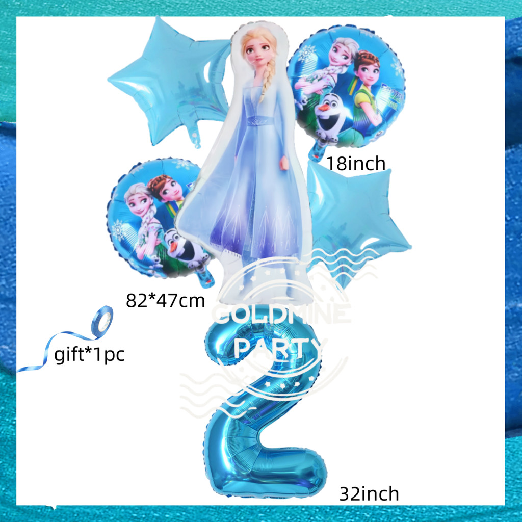 Disney Frozen Tema Olaf De Pie Elsa Azul Estrella Globo De Papel De ...