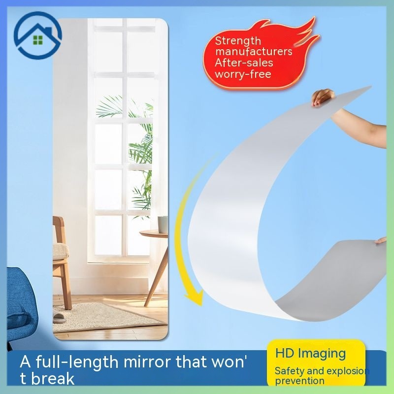 Espejo Acrílico De Cuerpo Entero Autoadhesivo Suave Montado En La Pared ...