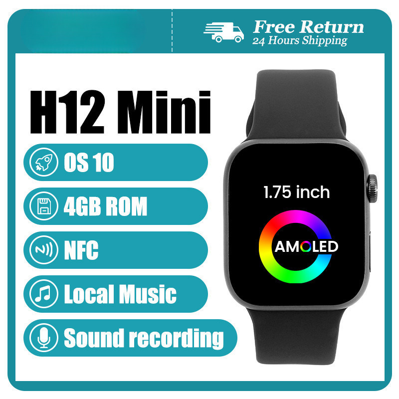 Nuevo AMOLED Original H12 Mini Reloj Inteligente 1GB ROM Mujeres 41mm ...
