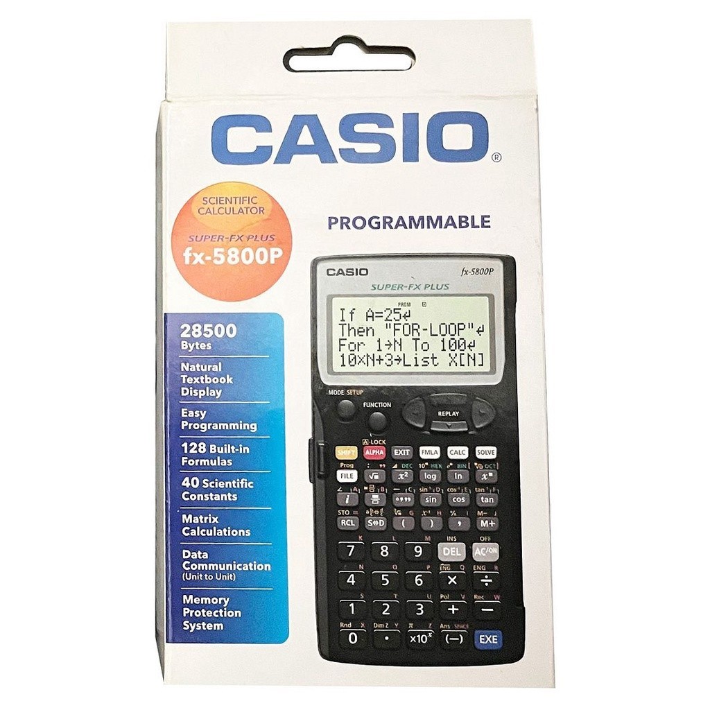 Calculadora Científica Casio fx-5800P (Negra)-Pantalla De 4 Líneas ...