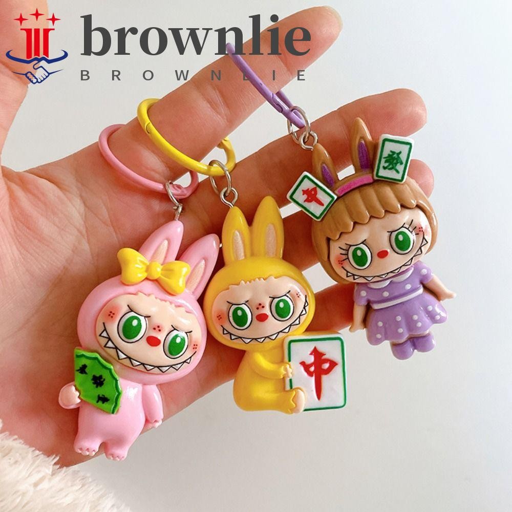 BROWNLIE Labubu Llavero , Bolso Encanto Resina Coche Encantador Mahjong ...
