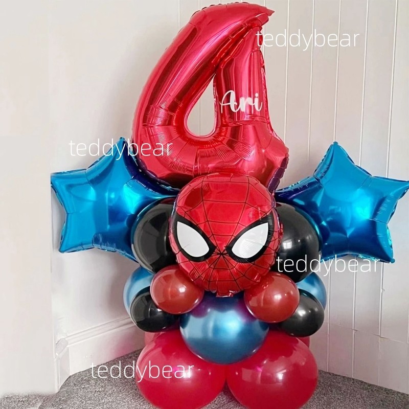 Juego De Globos Spiderman 32 Pulgadas Rojo Número Globo Marvel ...