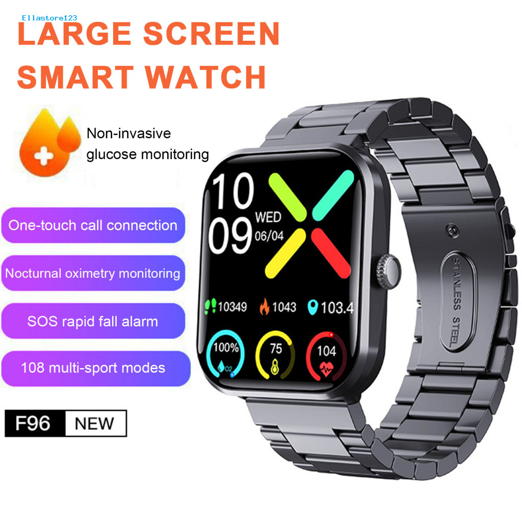 Smart Wristwatch Waterproof Fitness Watch Large Screen with Heart Rate ...