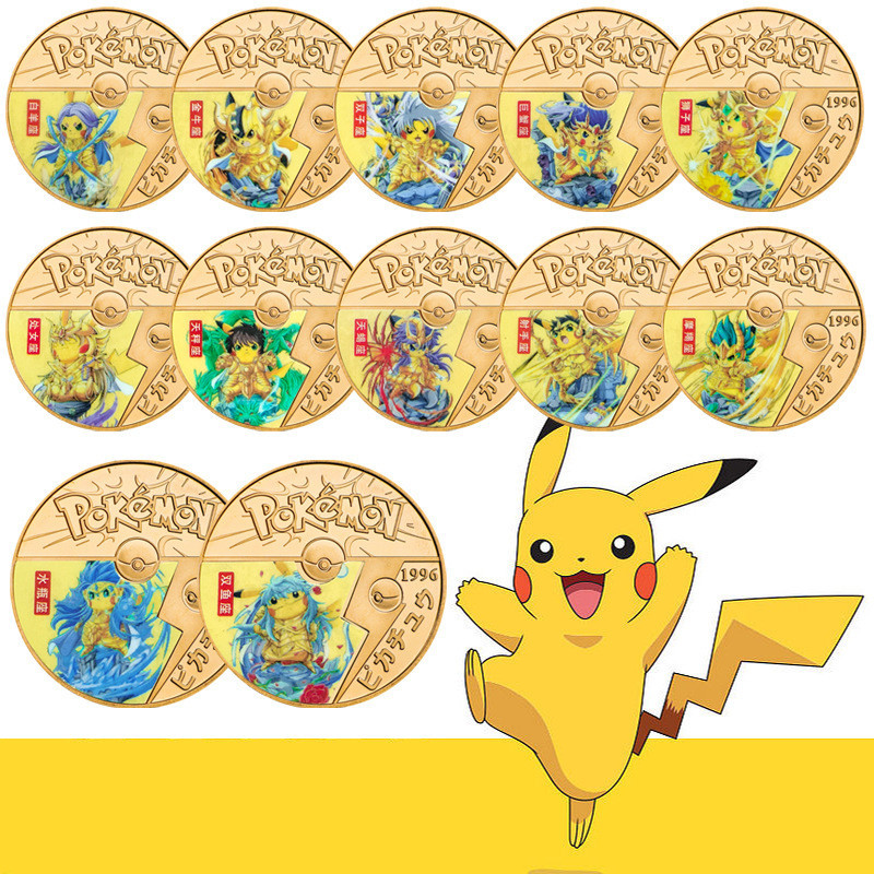 Pokemon Moneda Conmemorativa Pikachu Doce Constelación Anime Moneda ...