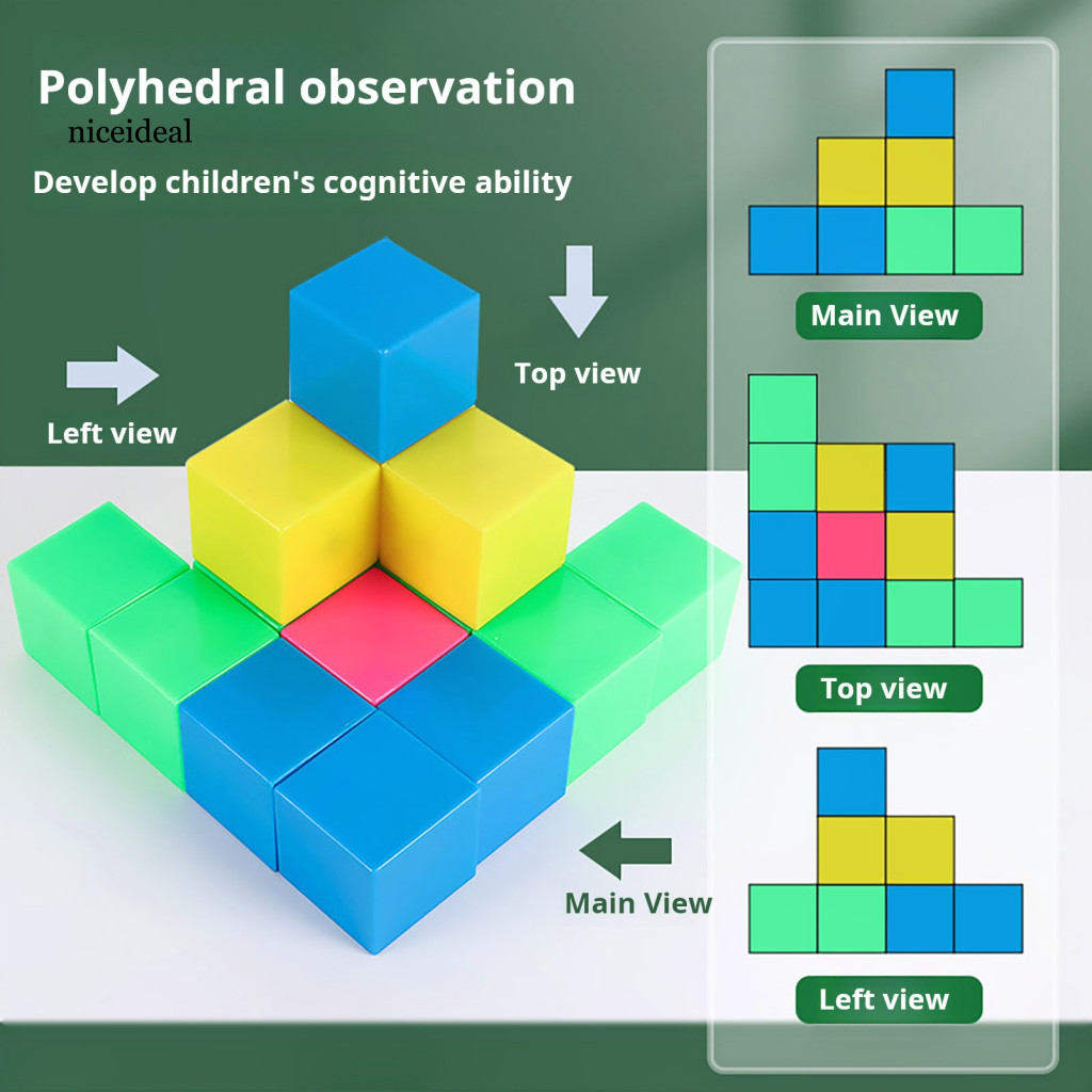 Magnetic Block Spatial Imagination Toy 360-degree Rotating Building ...