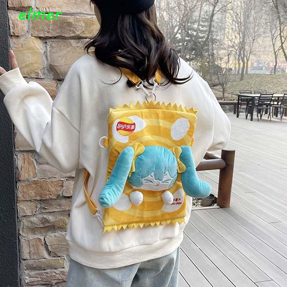 ELMER Hatsune Miku Mochila , Kawaii Gran Capacidad Amarillo Lay's Bolsa ...