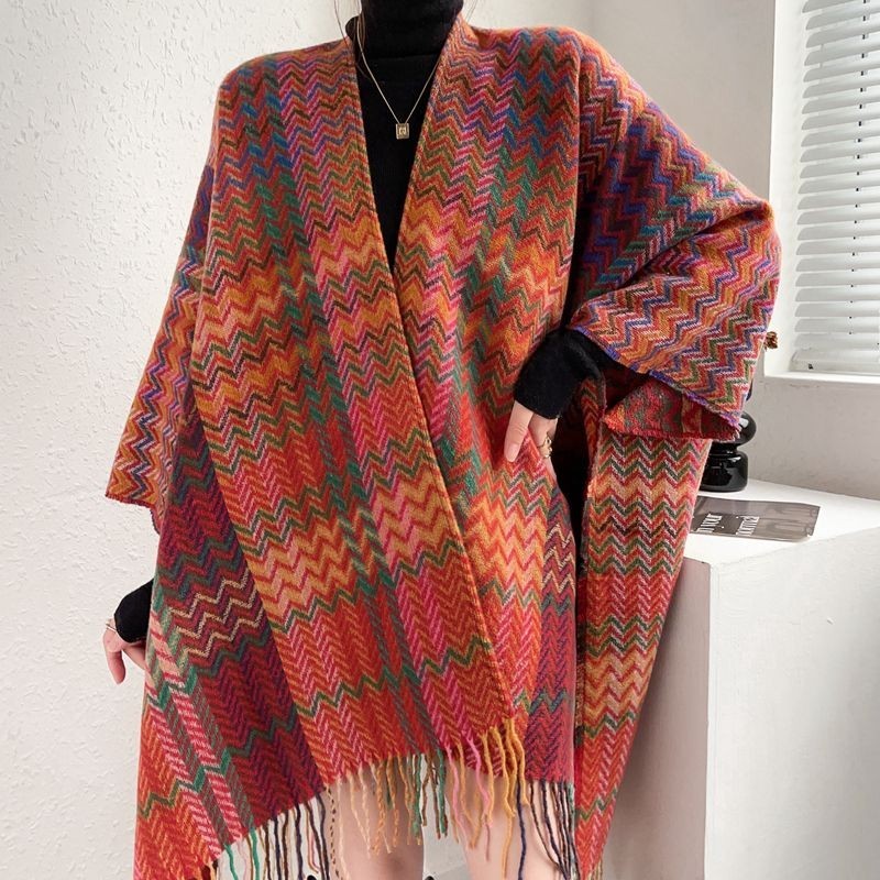 Primavera Otoño Estilo Étnico Chal Viaje Capa Cálida Bufanda Grande ...