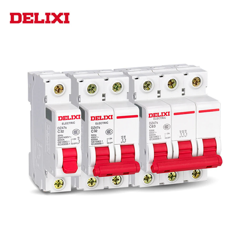 DELIXI Regulador De Voltaje Disyuntor DZ47s 1P 2P 3P 4P Tipo C Curva 230/400V 50HZ 1A 2A 3A 6A ...