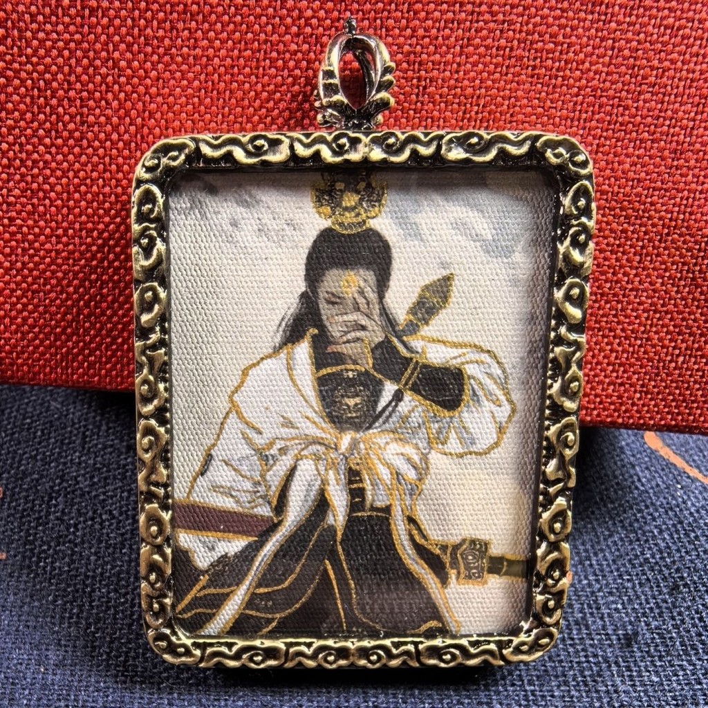 二郎 神 三 〔 杨 ⊱ 撑 手 绘 描 金 唐 卡 国 潮 九尾 狐 民族 祝福 吊 坠 项链 Erlang Shen San Tan ...