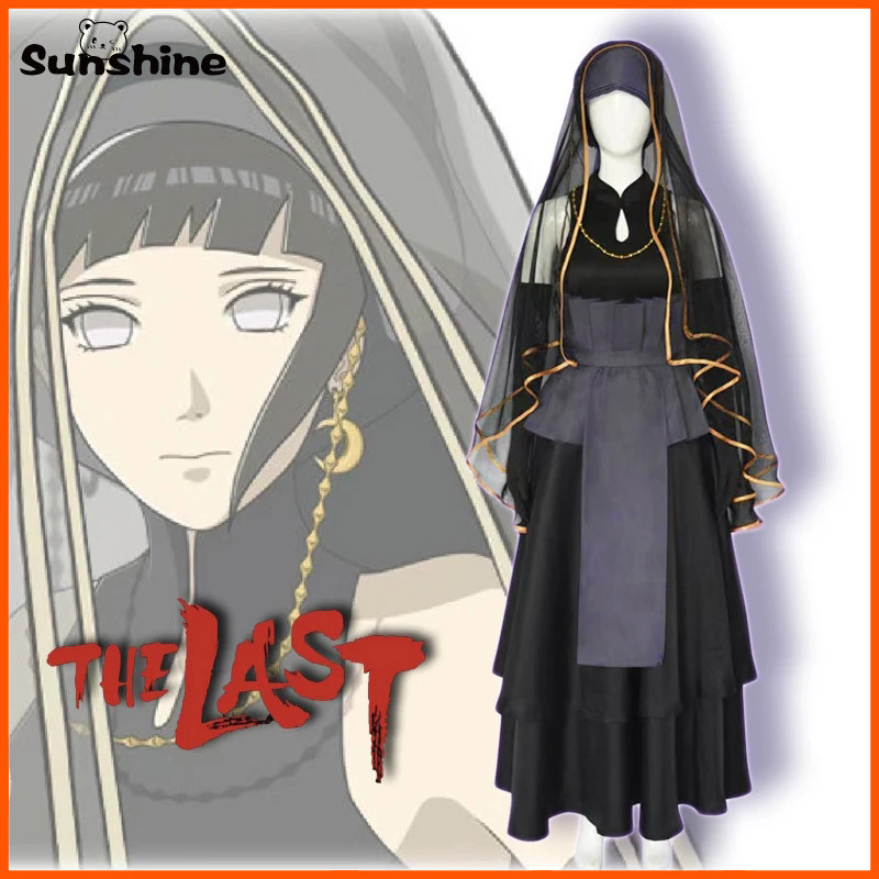 El último Hyūga Hinata Negro Vestido De Novia Cosplay Anime Ropa