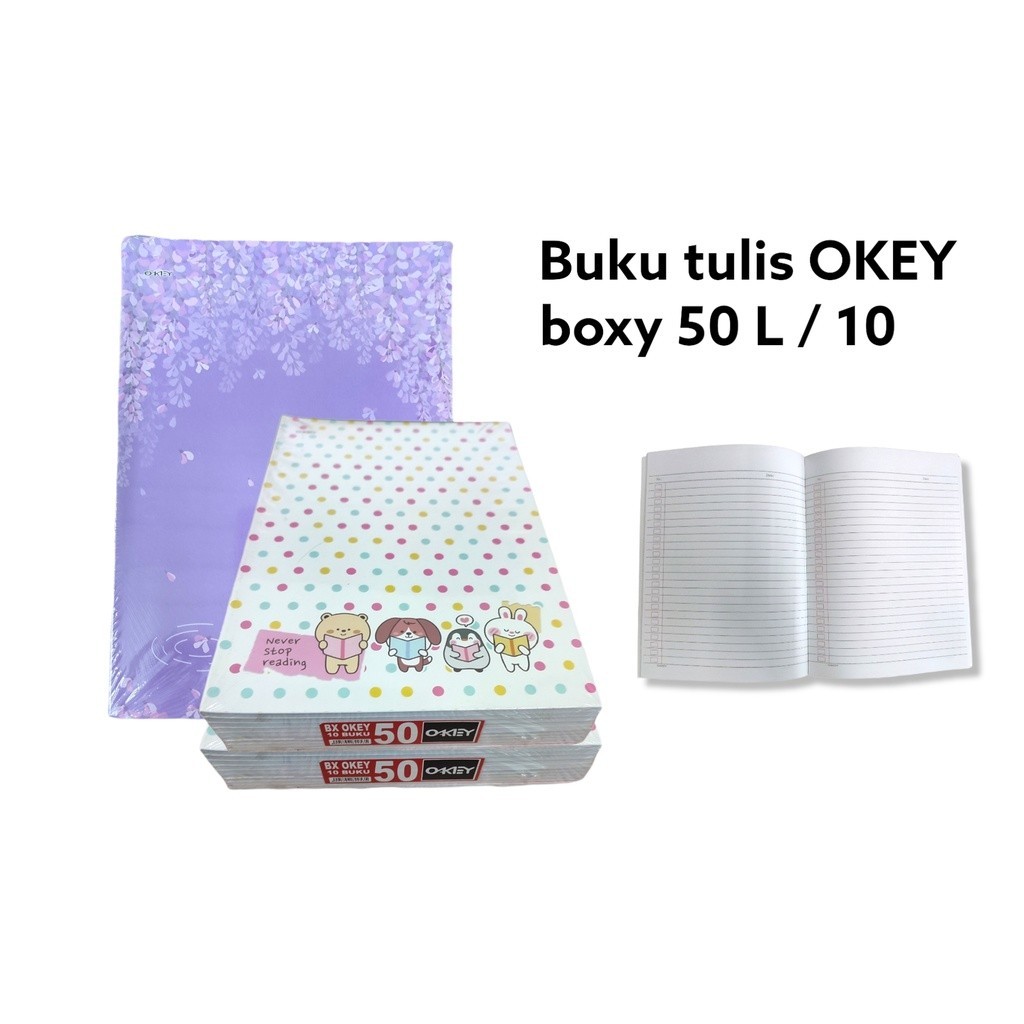 Cuaderno De Notas OKEY Boxy 50 Hojas Liso Y Líneas De Color (25 x 18 cm ...