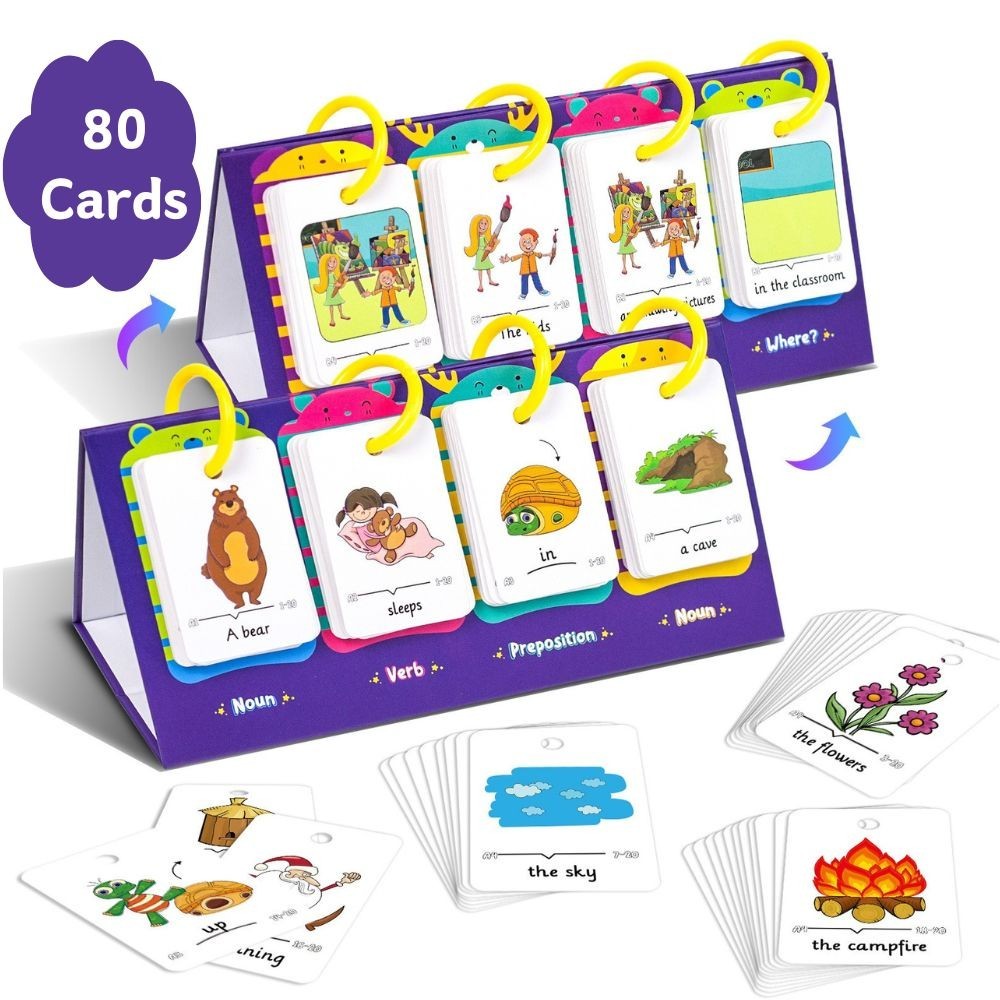 80Pcs Palabras En Inglés Tarjetas De Aprendizaje Vocabulario Oración ...