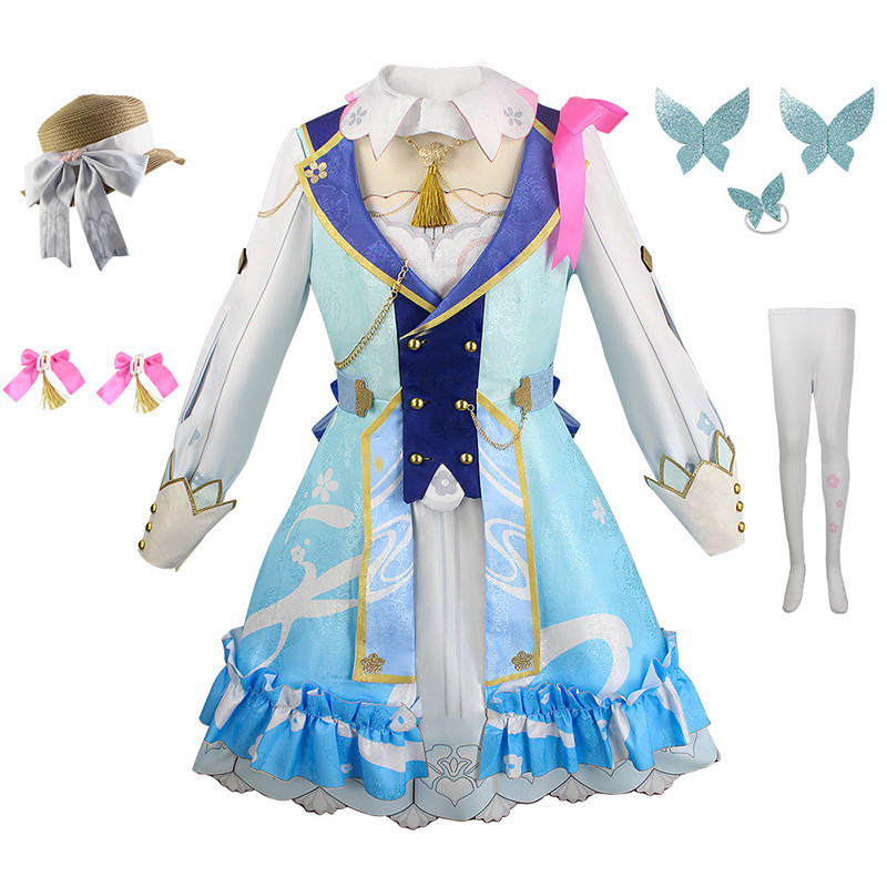 Kamisato Ayaka Cosplay Costume Genshin Impact Clothes Full Set Suit Con ...
