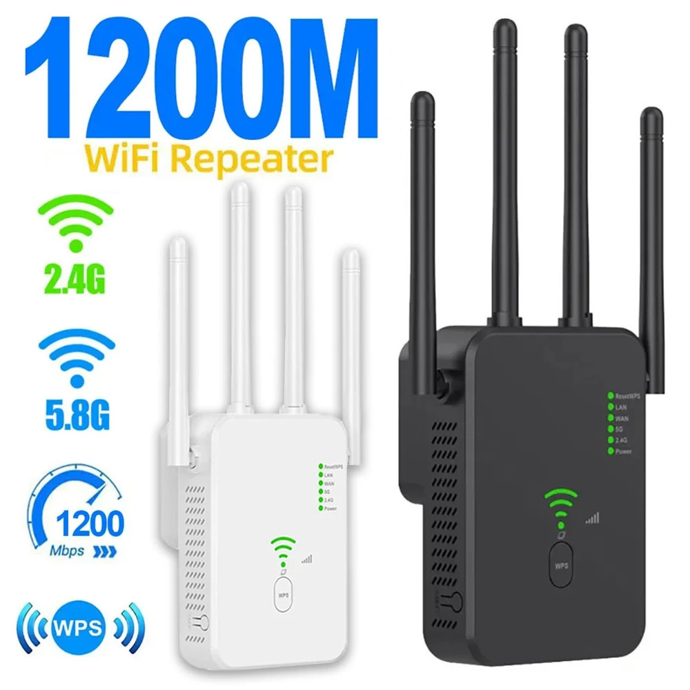 Repetidor WiFi Inalámbrico De 1200Mbps Amplificador De Señal De Doble Banda 2.4G 5G Extensor 802 ...