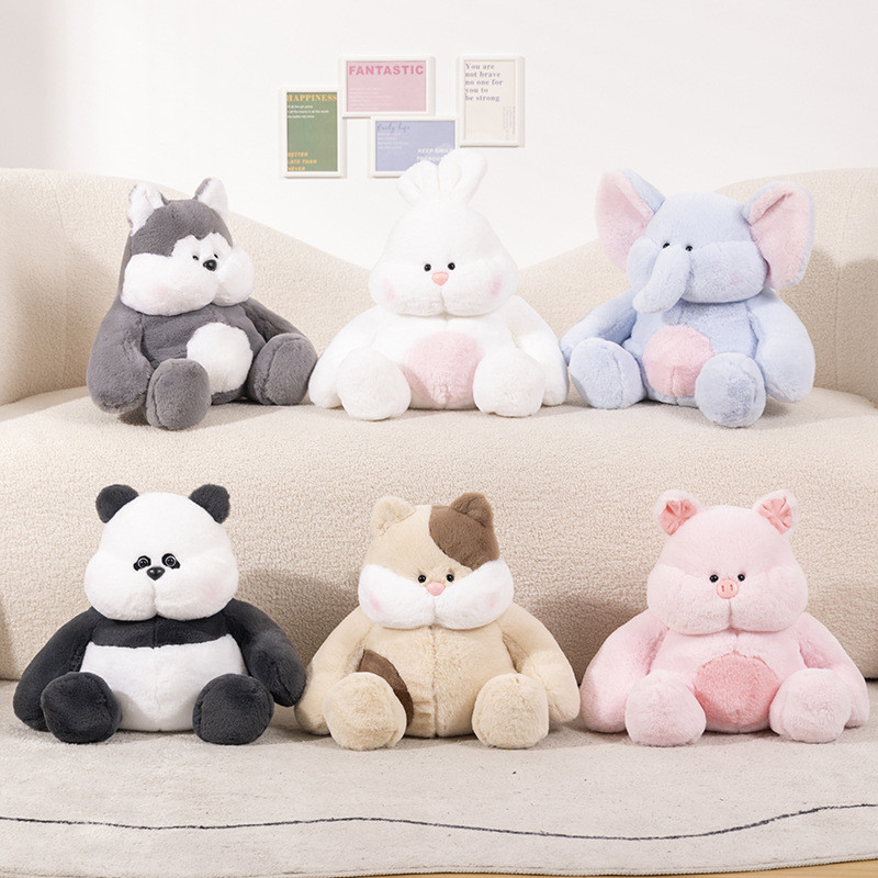 PS1 Lindo animal Simulado Elefante Conejo Gato panda Cerdo husky Muñeca De Felpa Regalo De ...