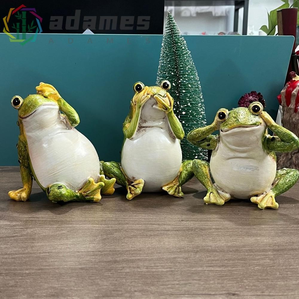 ADAMES Pequeñas Ranas Figuras , Verde Lindo Mini Rana Ornamento ...