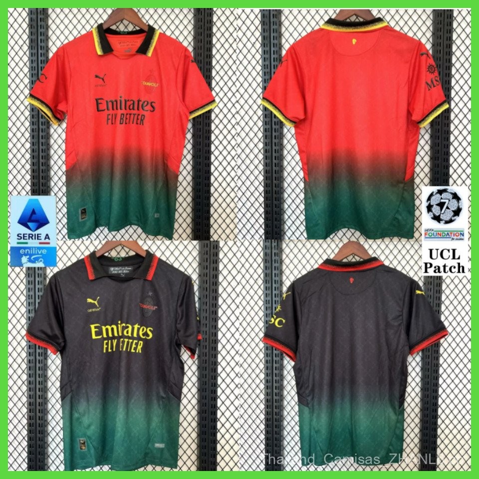 AC Milan 2024-2025 Temporada Cuarto Conjunto Edición Conjunta Polera De ...