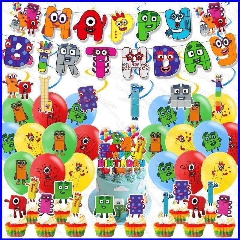 Numberblocks Tema Niños Fiesta De Cumpleaños Decoraciones banner cake ...