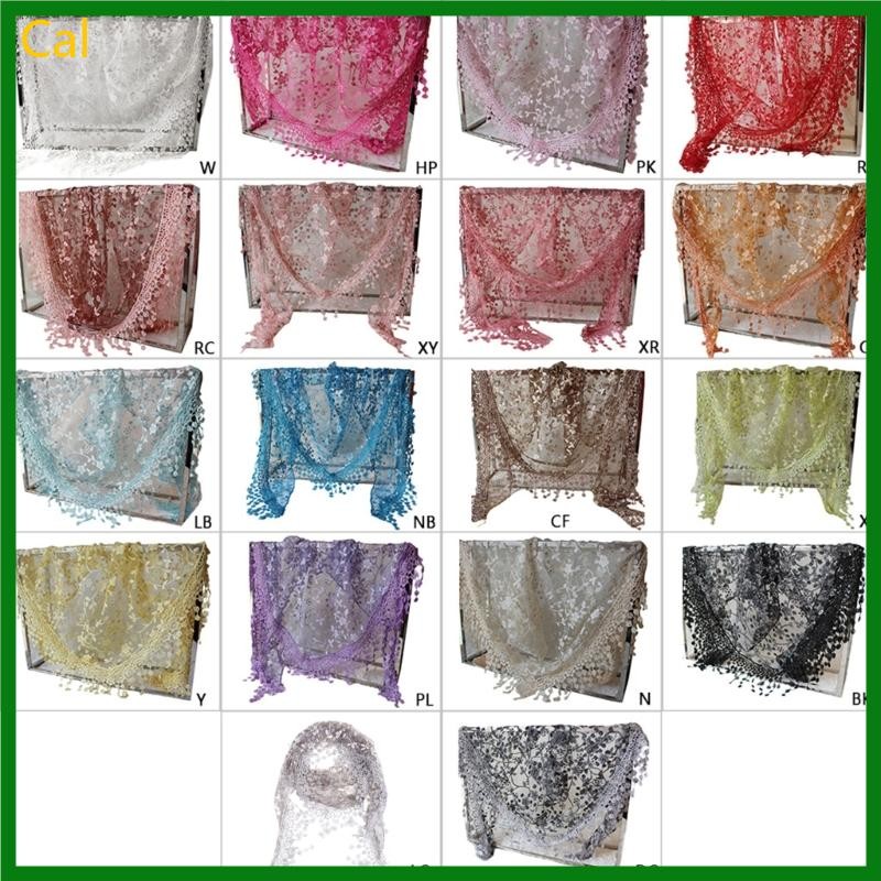 Cal Mujeres Encaje Sheer Floral Para Triángulo Velo Iglesia Mantilla ...