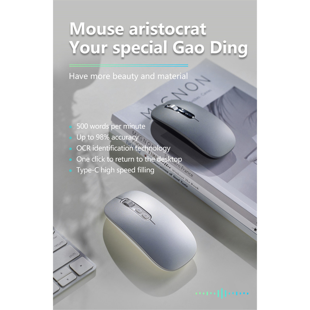 AI Smart Voice Mouse Ratón De Voz A Texto Recargable 2.4G Inalámbrico ...