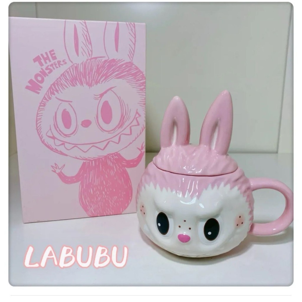 Popmart Labubu Taza Rosa Naranja Negro Púrpura Cartoon Premium Oficina ...