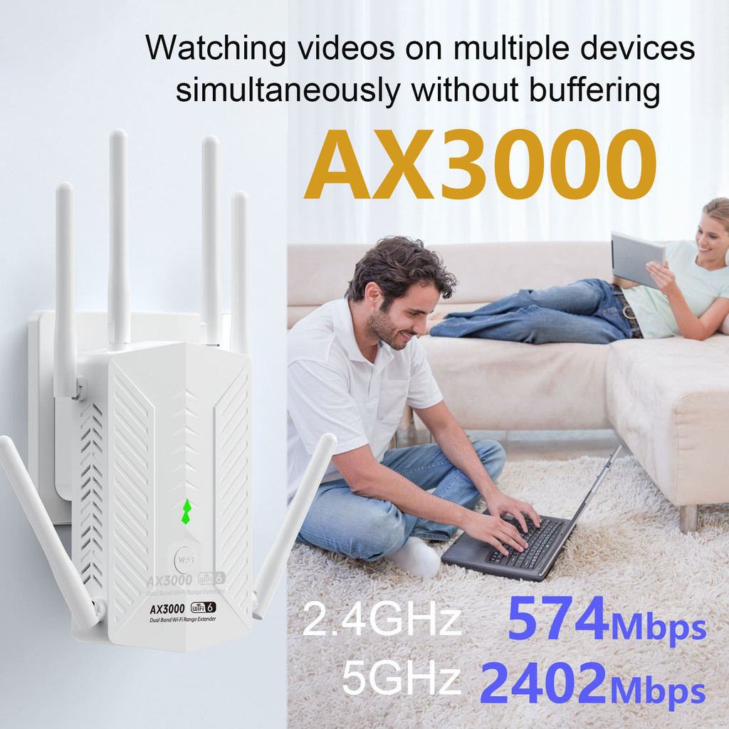 Router Inalámbrico Wifi6 Ax3000m Amplificador De Señal 5g Gigabit Extensor De Doble Banda 1.000m ...