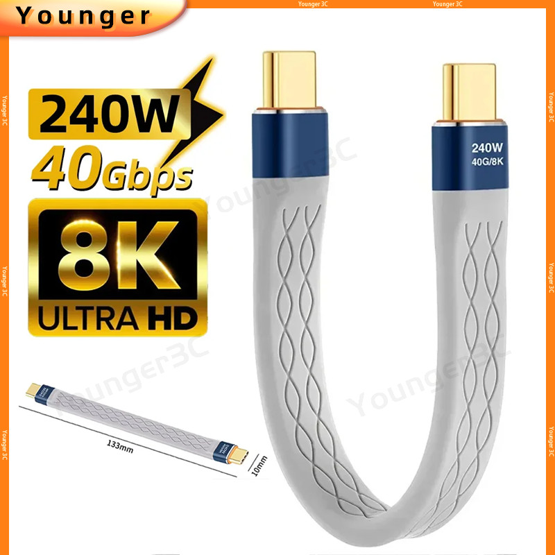 PD 240W USB4.0 Gen3 FPC Cable 5A USB C A Tipo De Carga Rápida 8K 40Gbps Extensión De ...