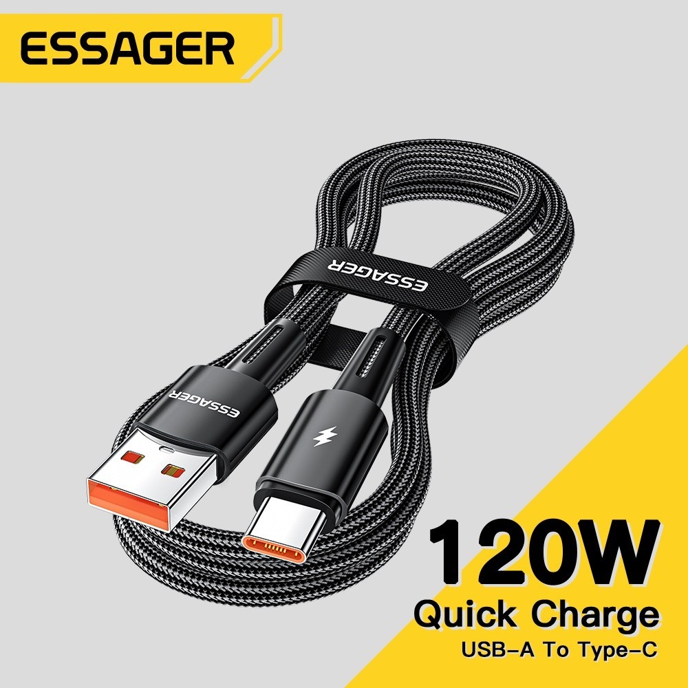 Essager 120W Cable De Carga Súper Rápida Tipo-C 6A USB Para Xiaomi 12Pro K50 67W 11Pro | Shopee ...