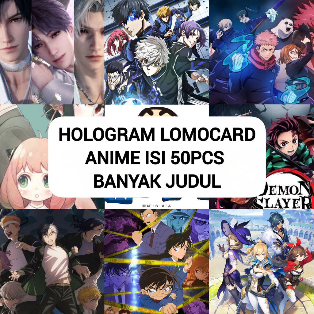 [50Pcs] Holograma Pack Photocard Anime Muchos Títulos Caja Glitter Holo ...
